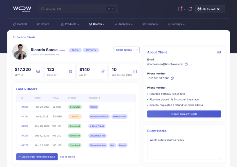 WOW Dashboard — The better way to manage WooCommerce™ Stores